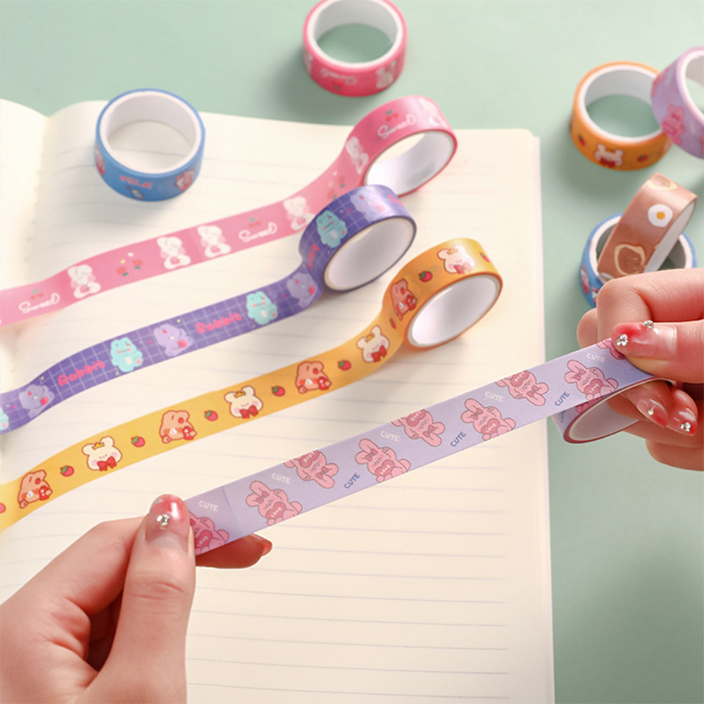 Cartoon Rabbit Washi Tape Cute Girls Diy Material Decoration - Temu