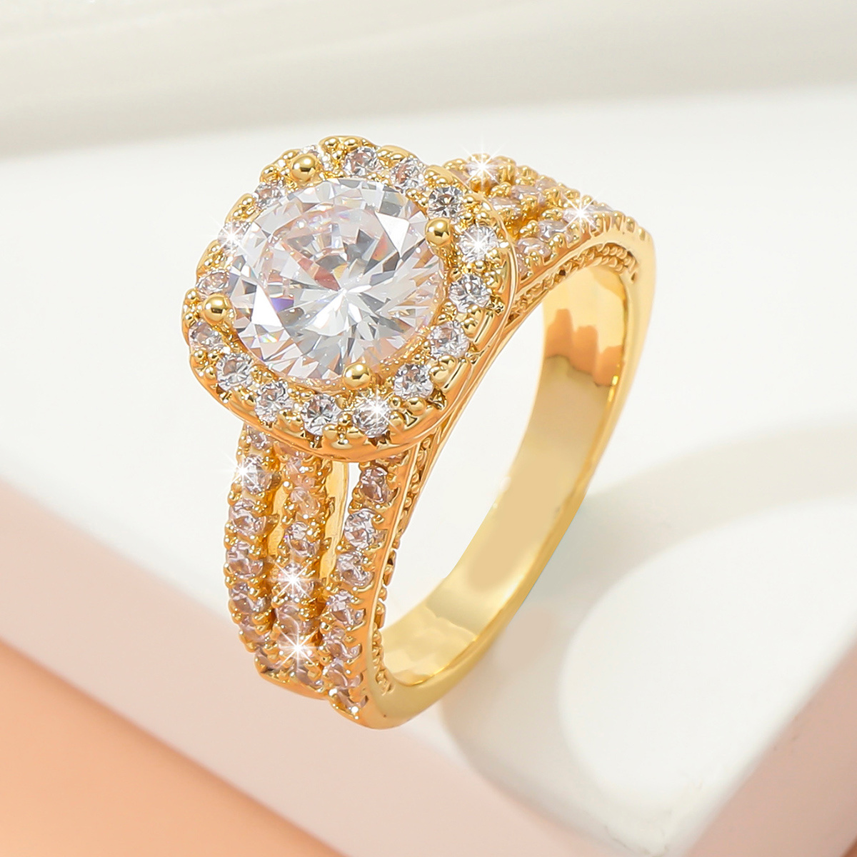 Elegant Zircon Women's Ring Wedding Engagement Decor - Temu United Kingdom