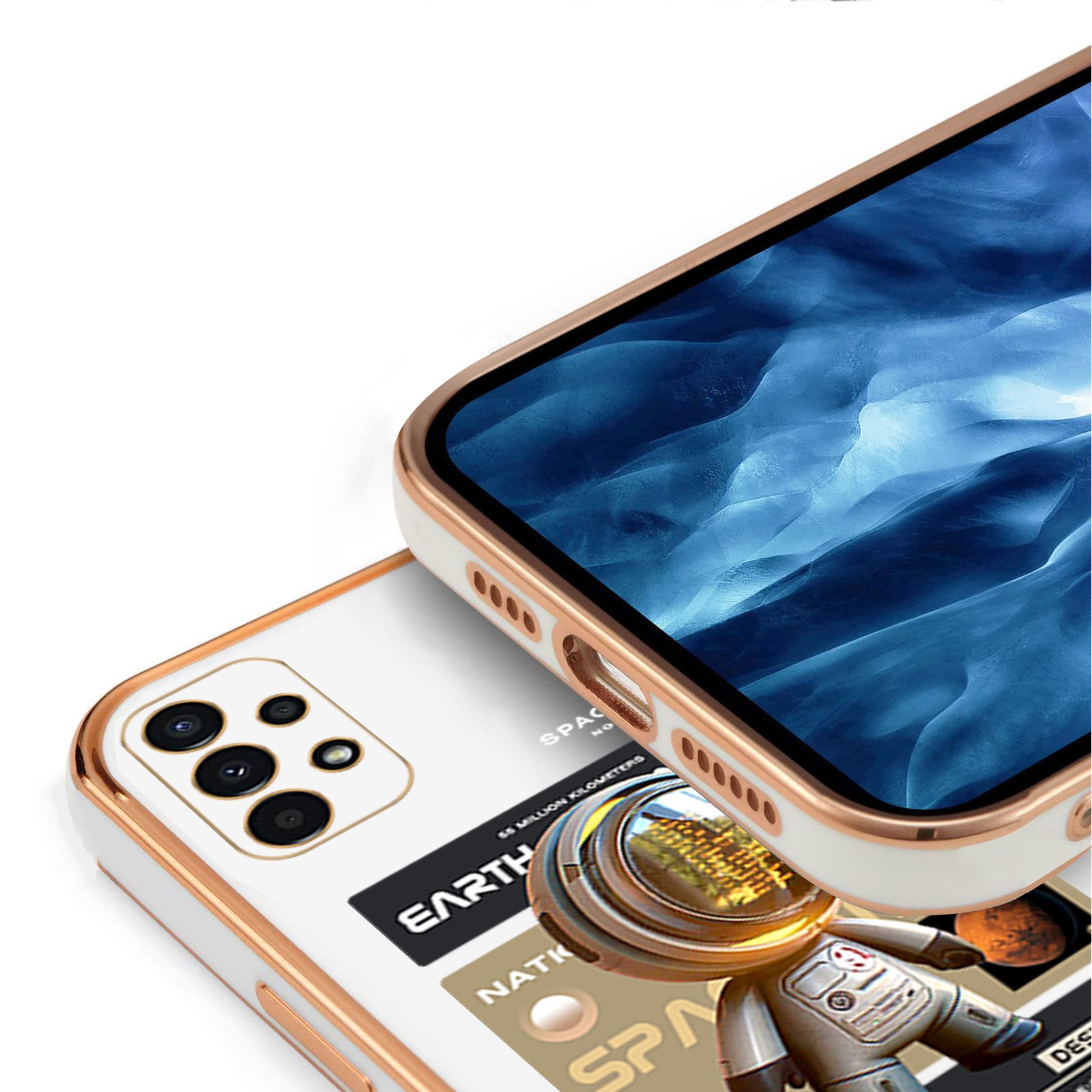 Astronaut Bracket Mobile Phone Case, Galvanized Silicone Full Bag Fall ...