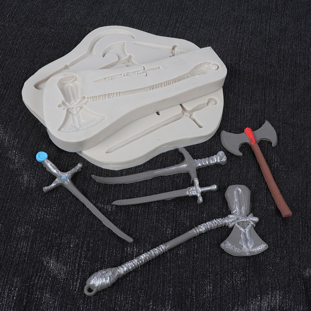 White Sword Handle Axe Biscuit Cake Silicone Mold - Temu Australia