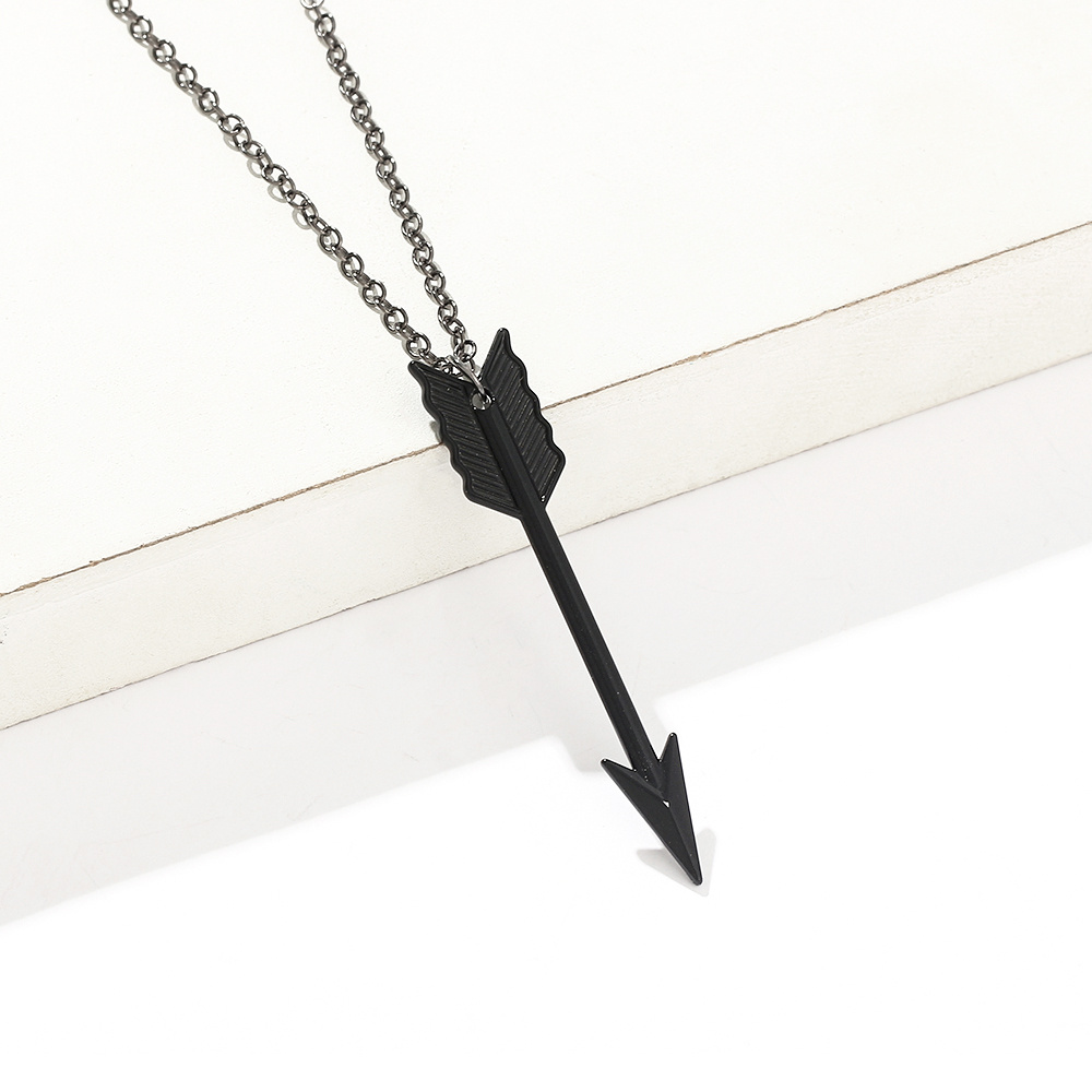 Halloween Creative Black Arrow Pendant Necklace Fashion Punk - Temu ...