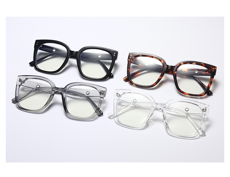 Large Frame Clear Lens Glasses Retro Leopard Fashion - Temu United Kingdom