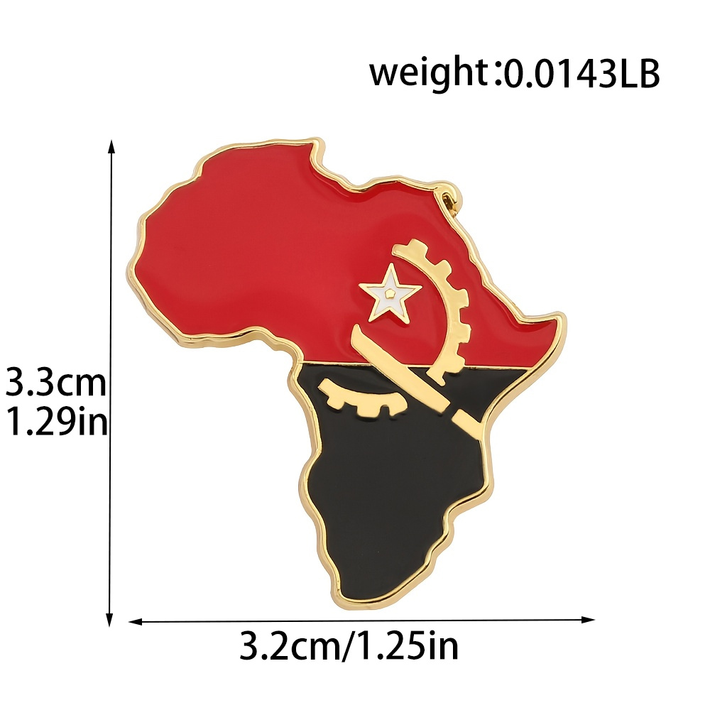 Enamel World Map Brooch Africa Angola Ghana Kenya Pins - Temu