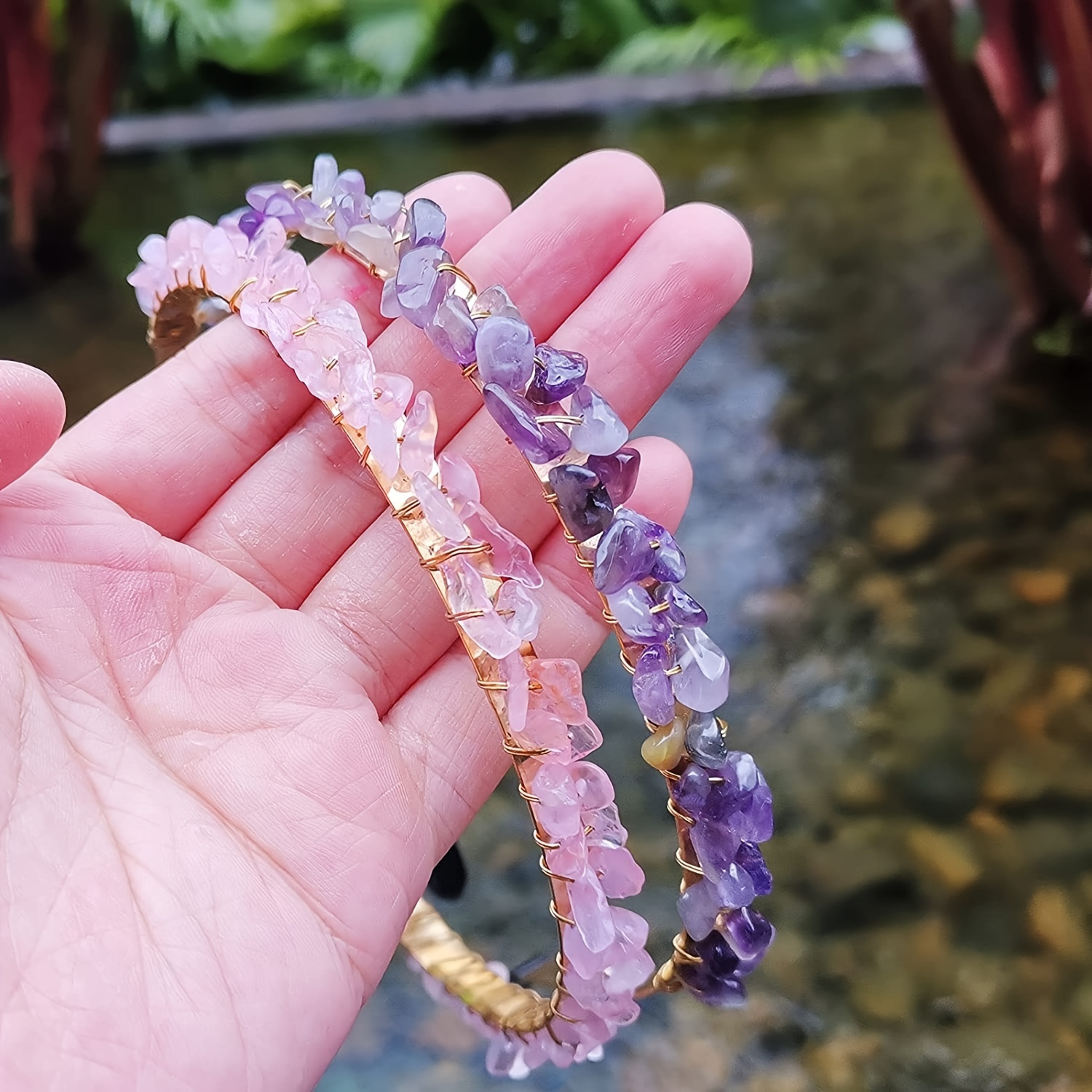 Natural Amethyst White Crystal Fluorite Mermaid Crown - Temu