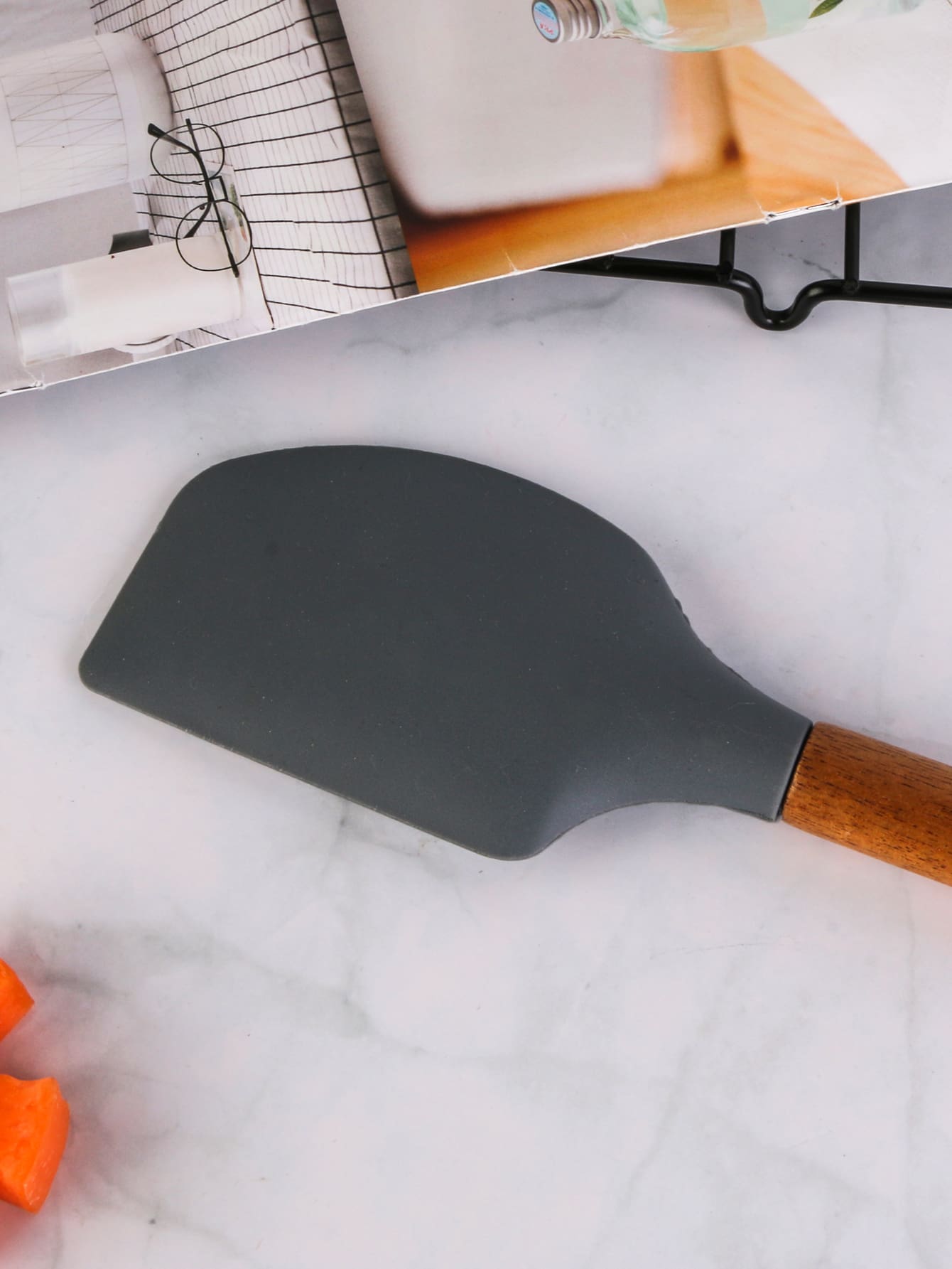 Large Silicone Scraper Wooden Handle - Temu