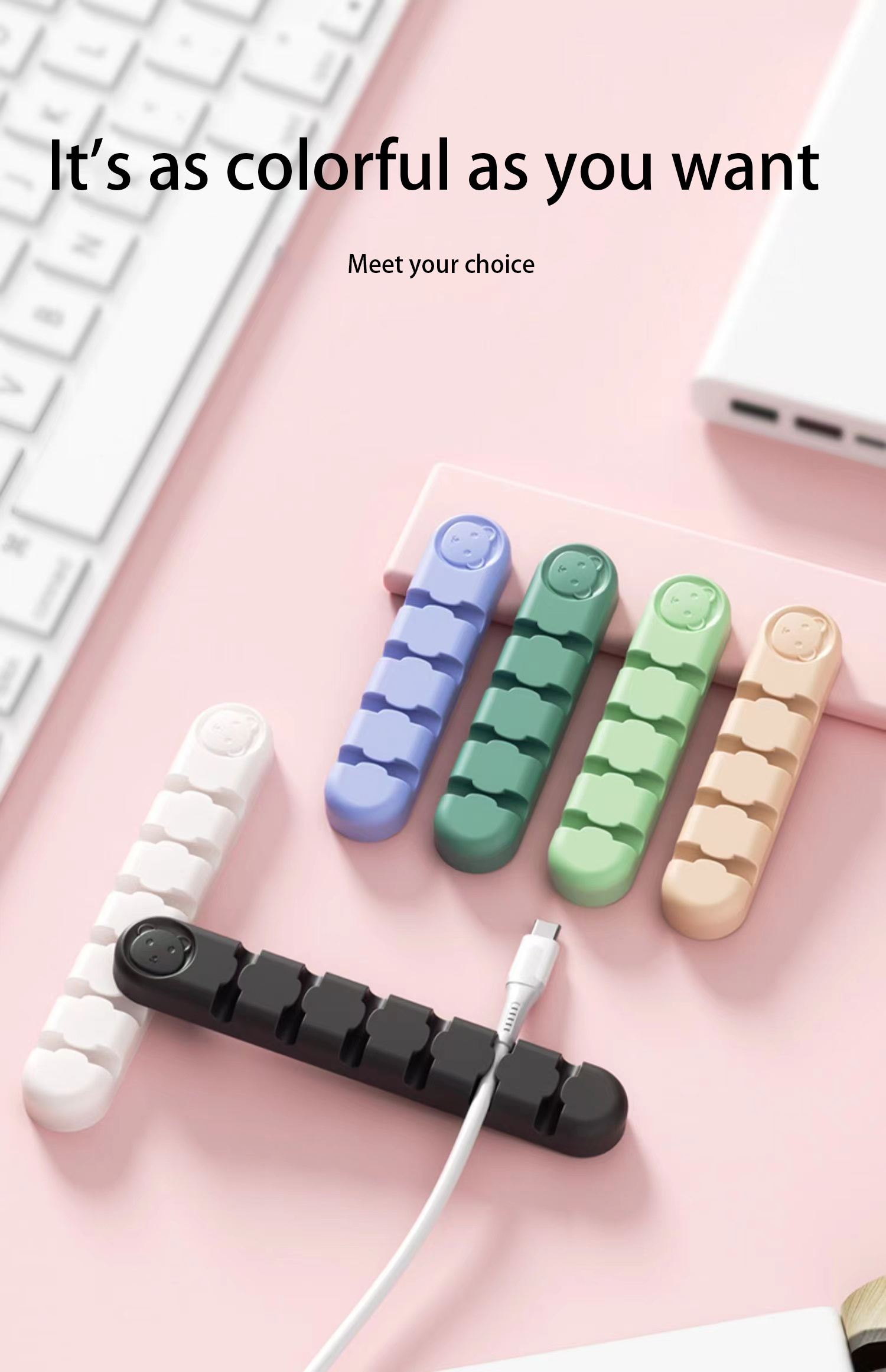 Desktop Cable Organizer Storage Charging Cable Holder Soft - Temu Australia