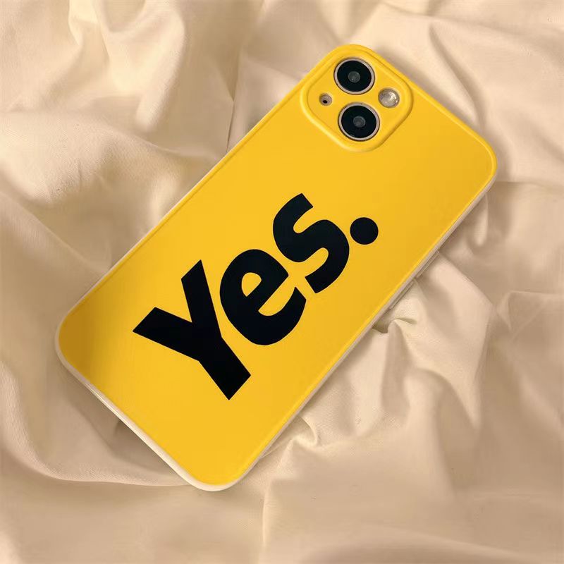 Yellow Letter Yes Phone Case Iphone 14 Plus 7 8 X Xs Xr 11 - Temu ...