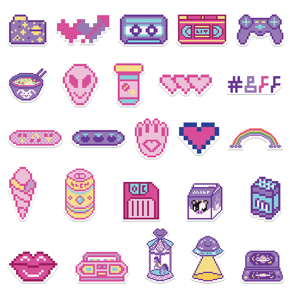 Pixel Wind Graffiti Waterproof Stickers Diy Creative Decor - Temu New ...