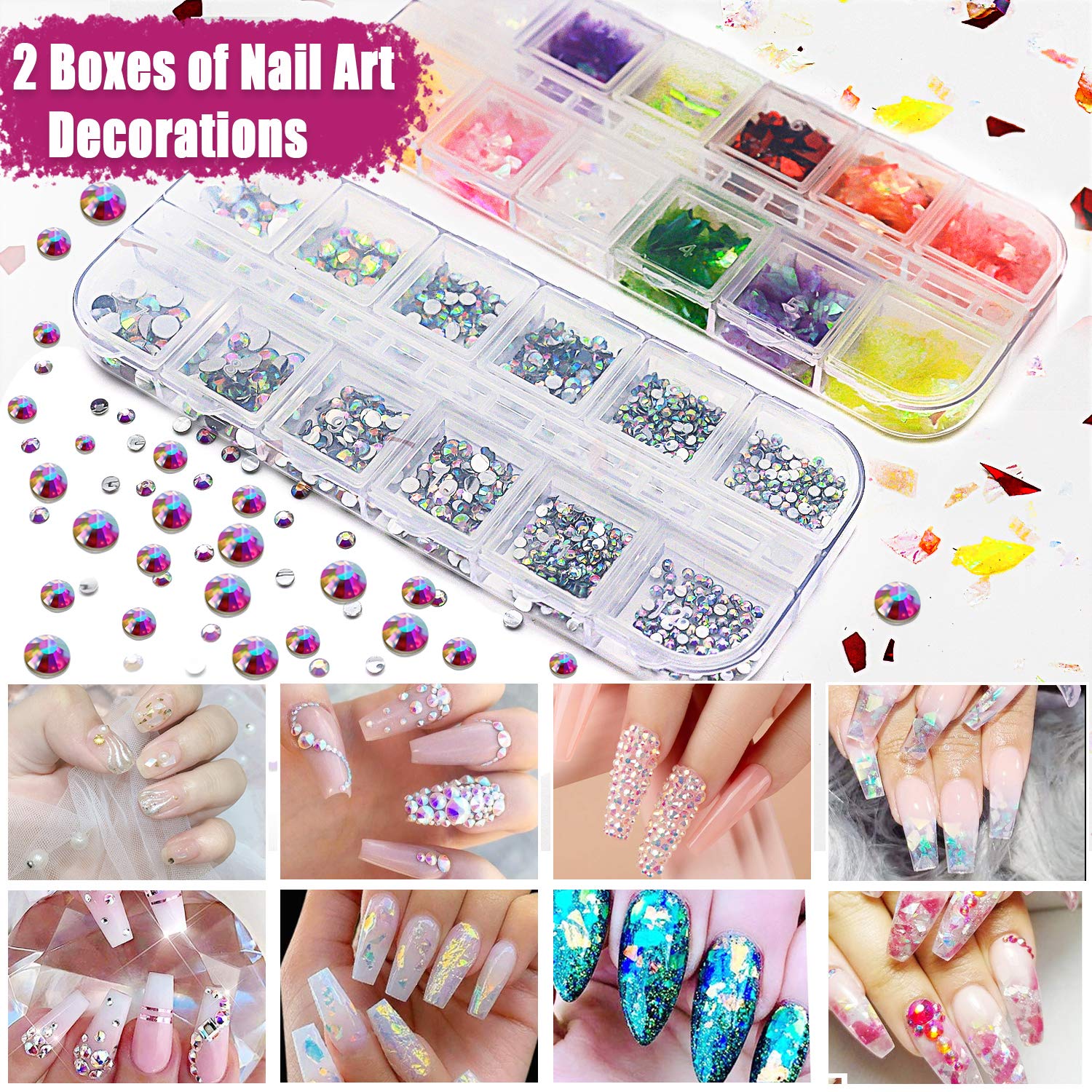 Nail Art Brushes Kit Nail Dotting Tools Crystals Glass Ab - Temu Australia
