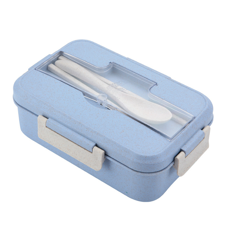 1pc Wheat Straw Insulated Lunch Box Airtight Compartment Cutlery Set ...