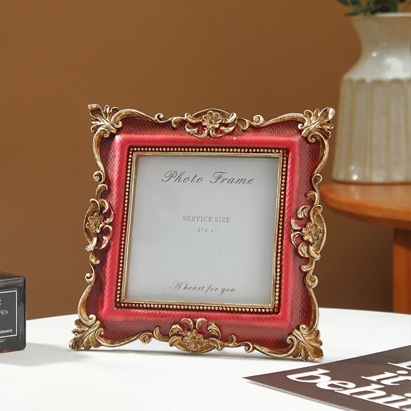 1pc Red 4in Vintage Picture Frame Photo Frame Photo Display - Temu