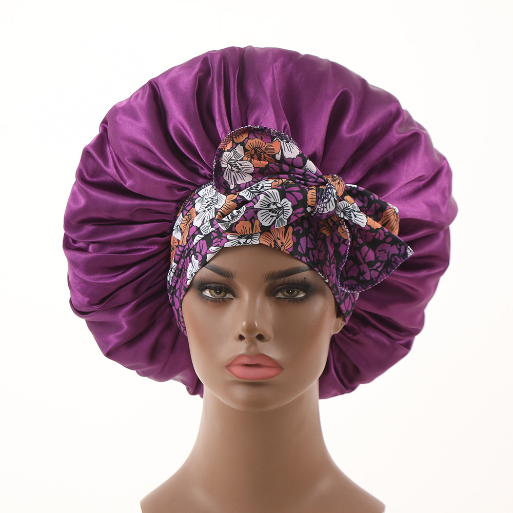 silk satin bonnet hair cap extra large sleeping - {region_name}