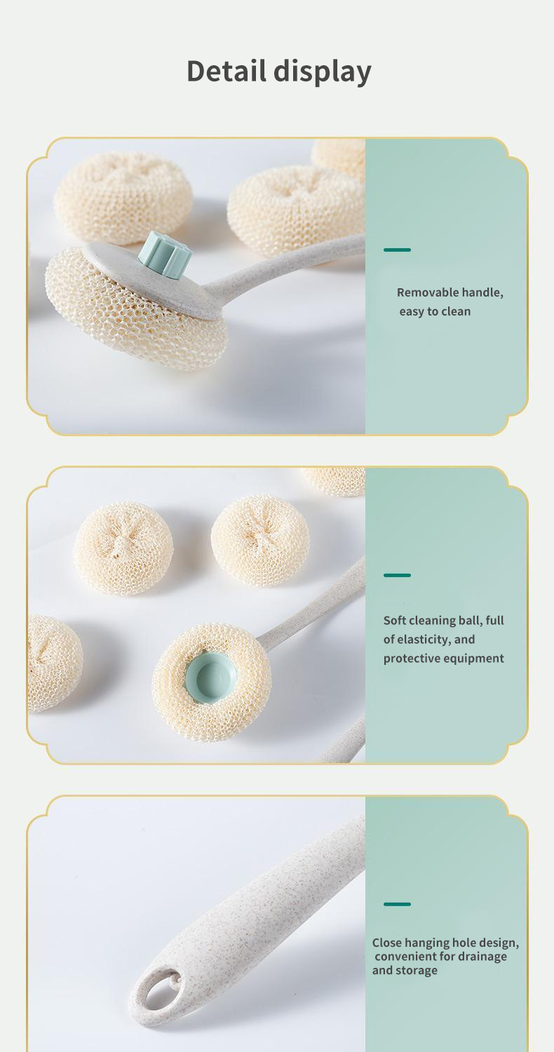 Bamboo Fiber Washing Brush Tool Set Fiber Cleaning Balls - Temu Australia