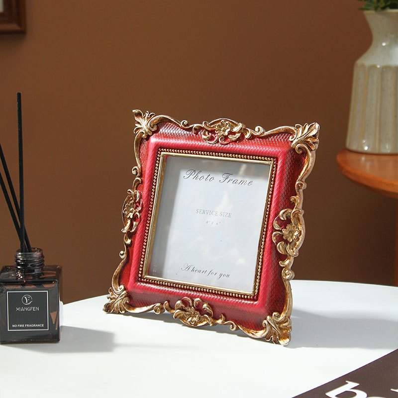 1pc Red 4in Vintage Picture Frame Photo Frame Photo Display - Temu