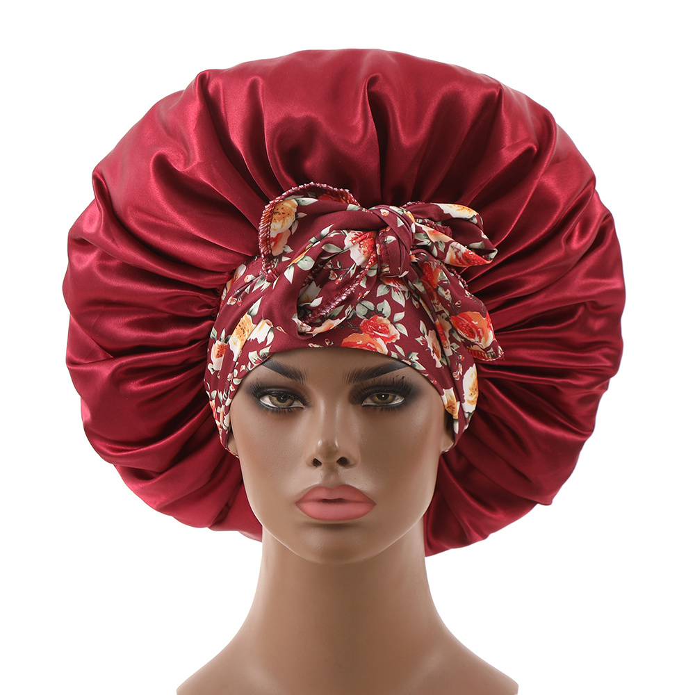 Silk Satin Bonnet Hair Cap Extra Large Sleeping - Temu Norway