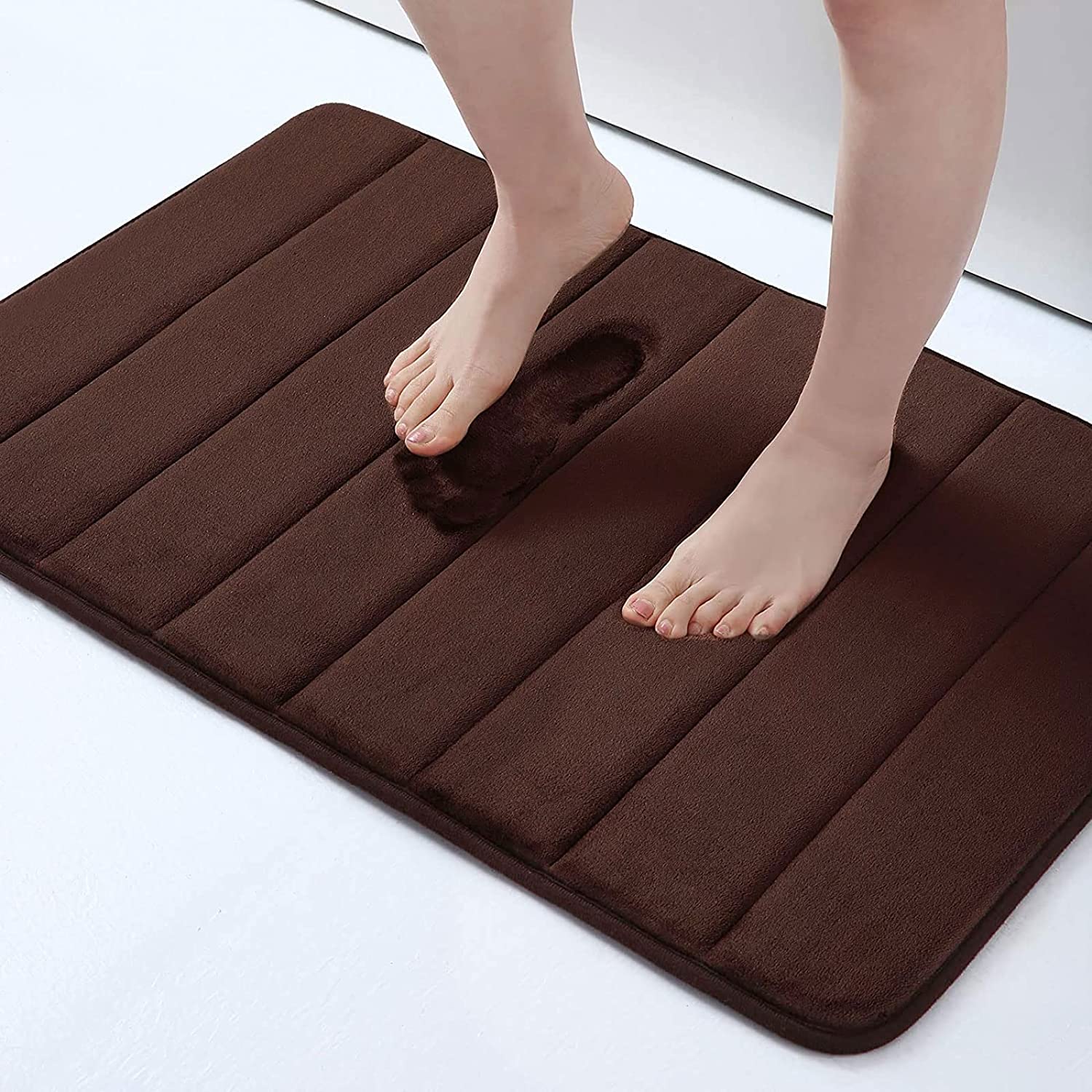 1pc Memory Foam Soft Bath Mats Non Slip Absorbent Bathroom Rugs Rubber ...