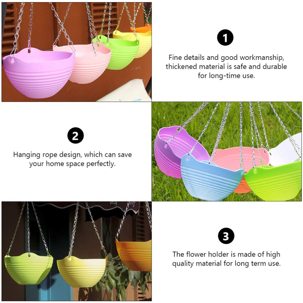 1pc Hanging Round Planter Pots Hanging Flower Pots For Herb Fern Ivy ...