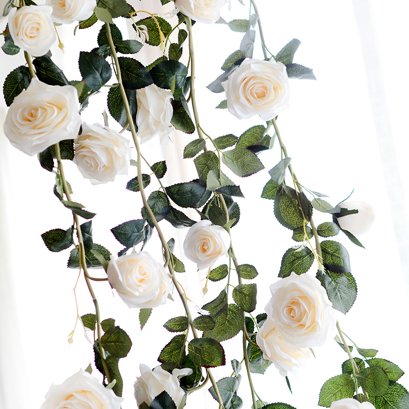 1pc Artificial Silk Rose Rose Fake Flower Rattan Artificial Ivy ...