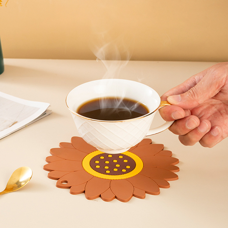 Sunflower Brown Insulation Cup Mat Coffee - Temu United