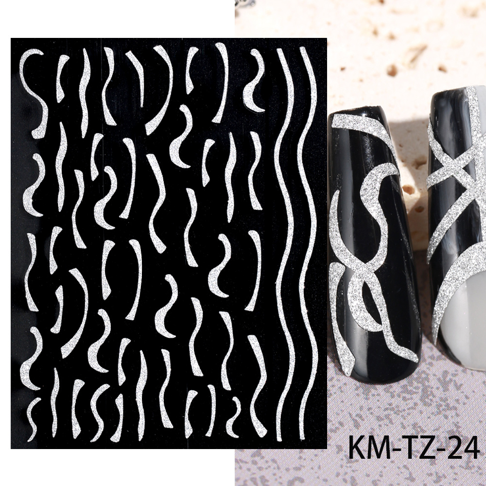 Lace Nail Art Decals White French Line Nail Art Stickers – Manicure ...