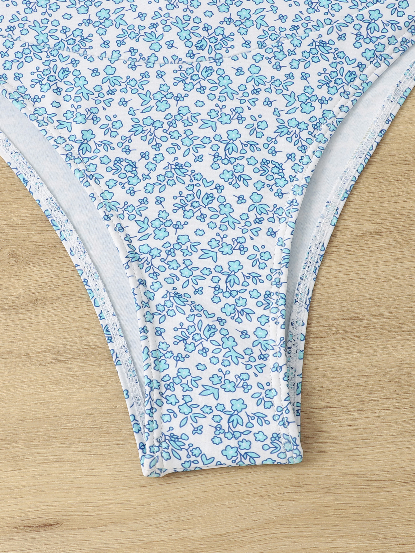 Ditsy Floral Print Buckleless Bikini Sets High Cut Stretchy - Temu New ...