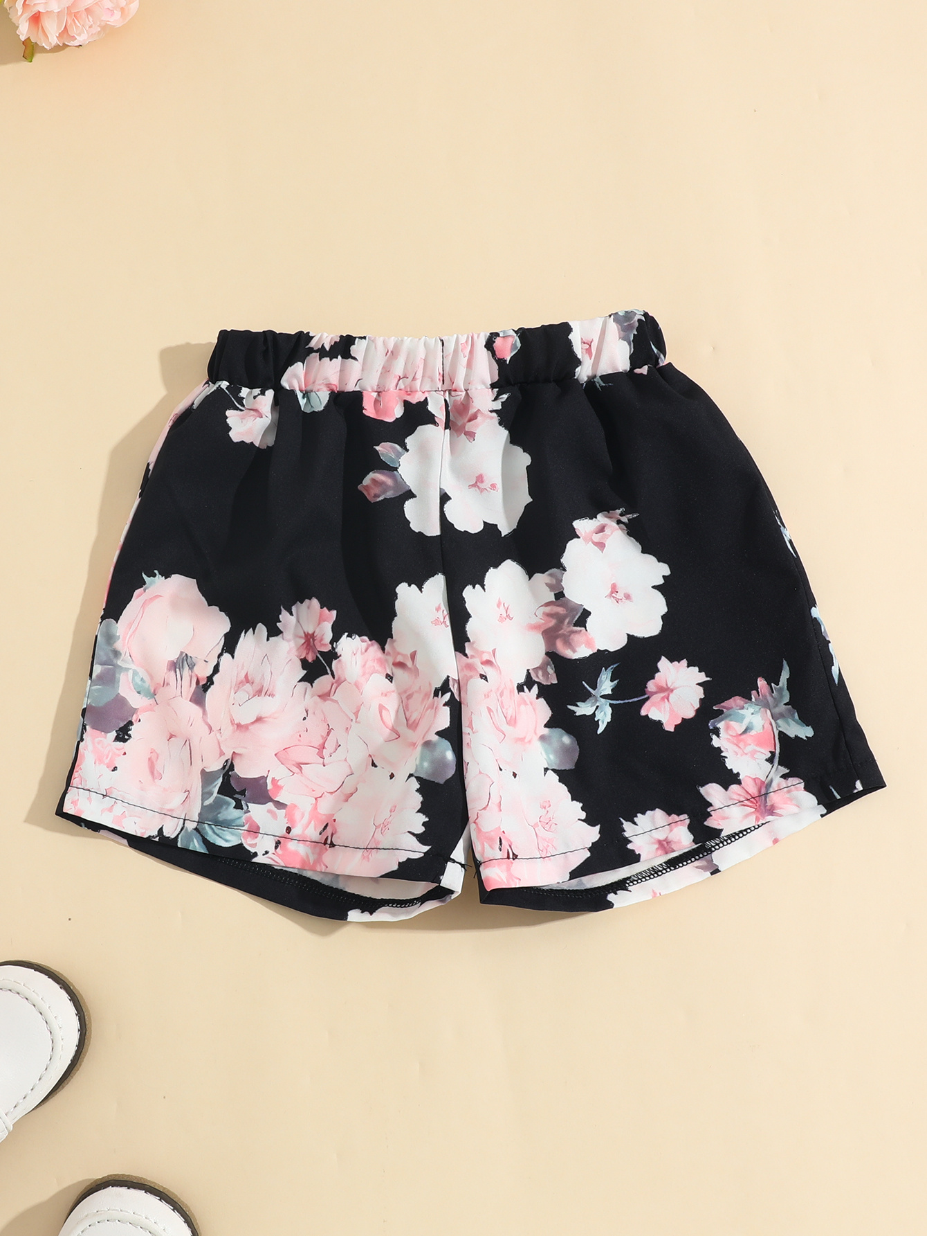 Girls Shoulder + Matching Shorts Bottoms Floral Print - Temu United