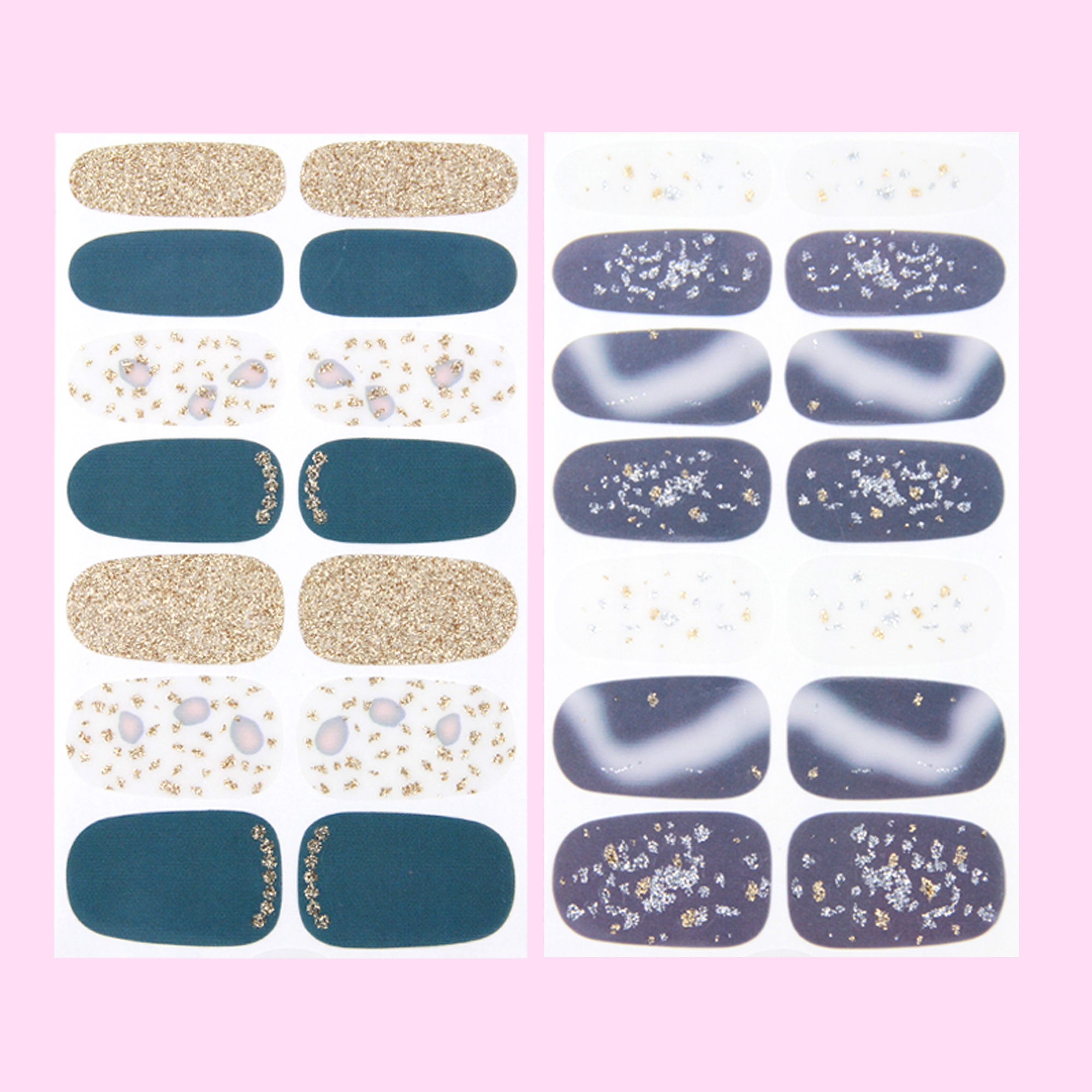 Full Wrap Nail Polish Stickers Glitter Design Self - Temu Australia