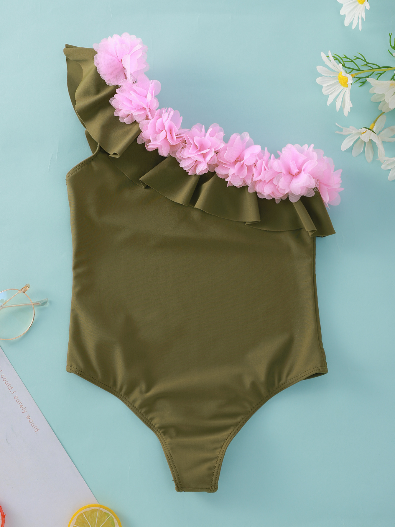 Toddler Girls 3d Flowers Design Cold Shoulder - Temu Norway