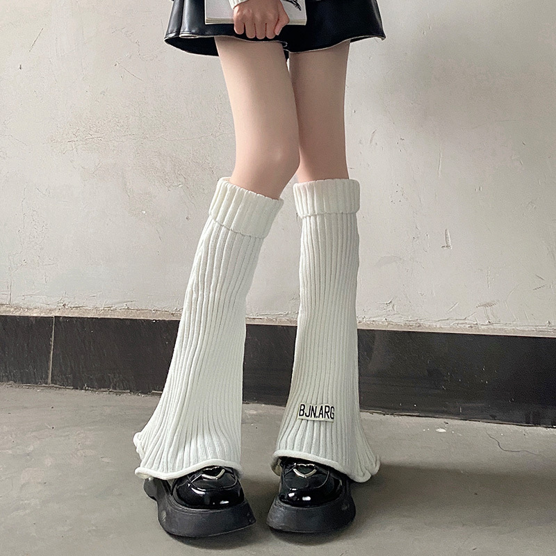 Academic Style Leg Warmers, Harajuku Punk Style Ribbed Knit Loose Knee ...