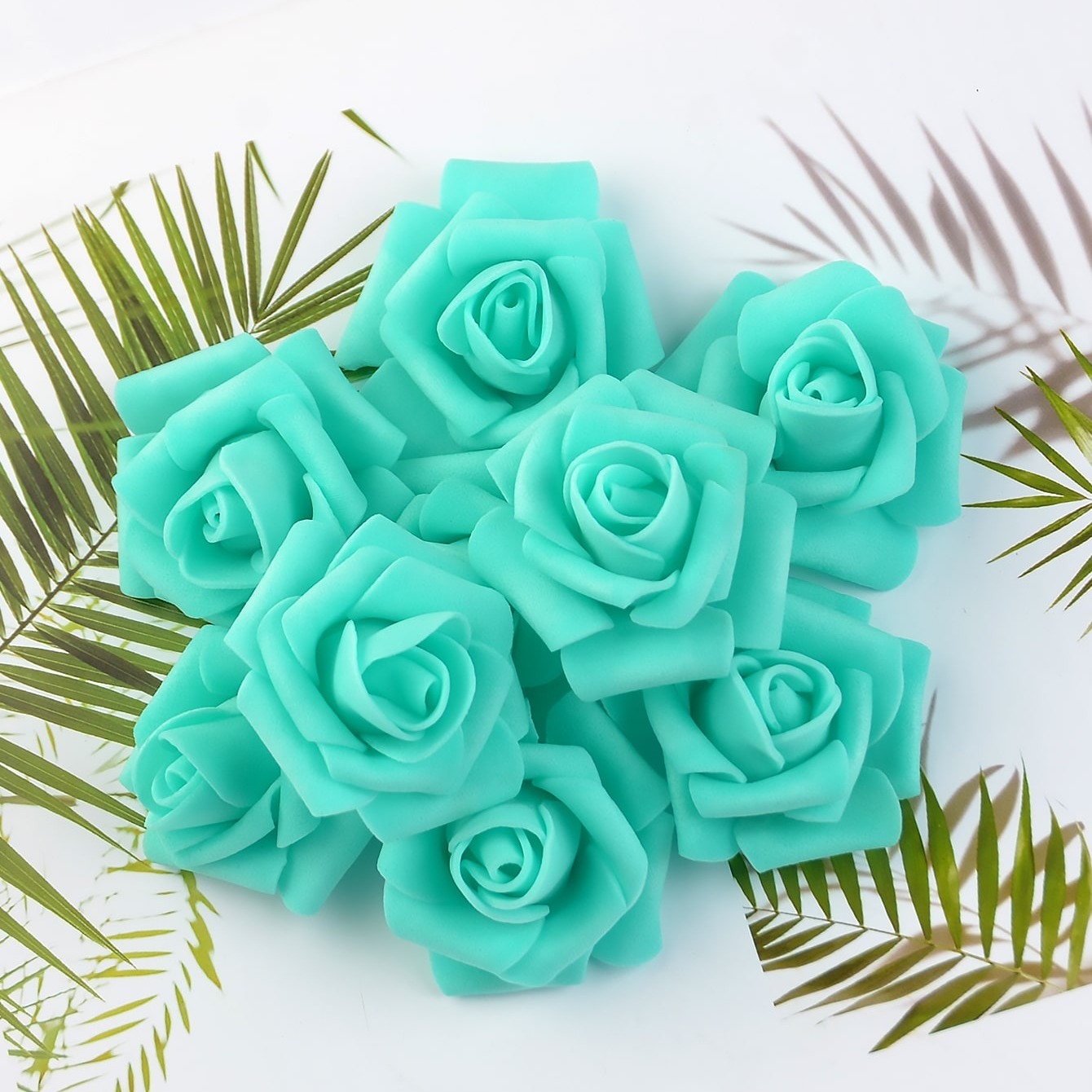 10pcs artificial foam rose flower heads diy wedding bouquets mothers ...