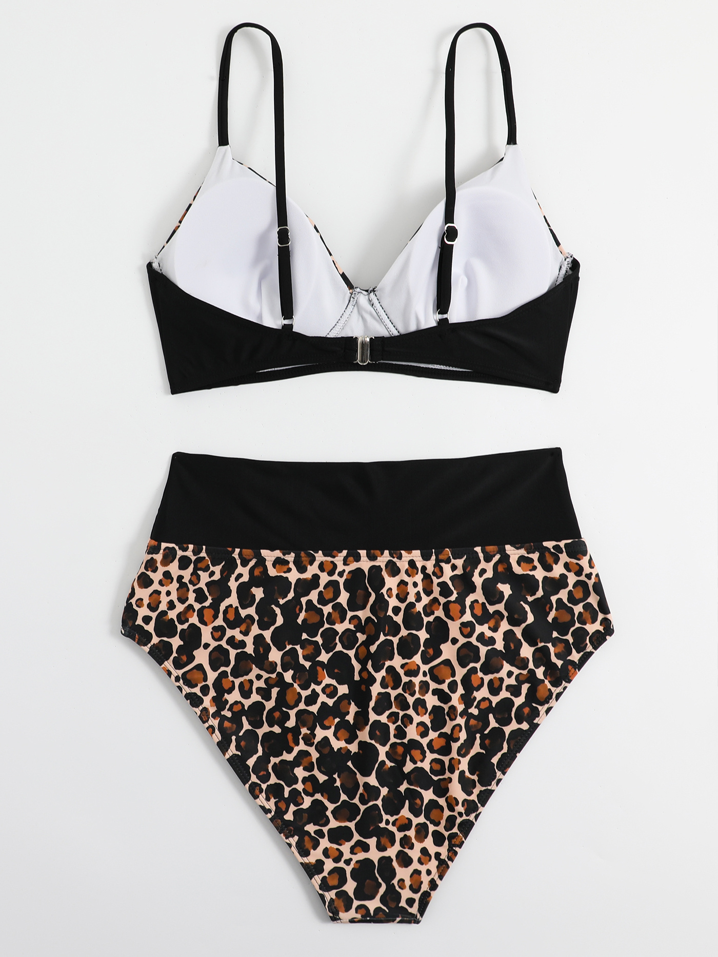 Plus Size Leopard Print Colorblock Bikini Set Women's Plus - Temu