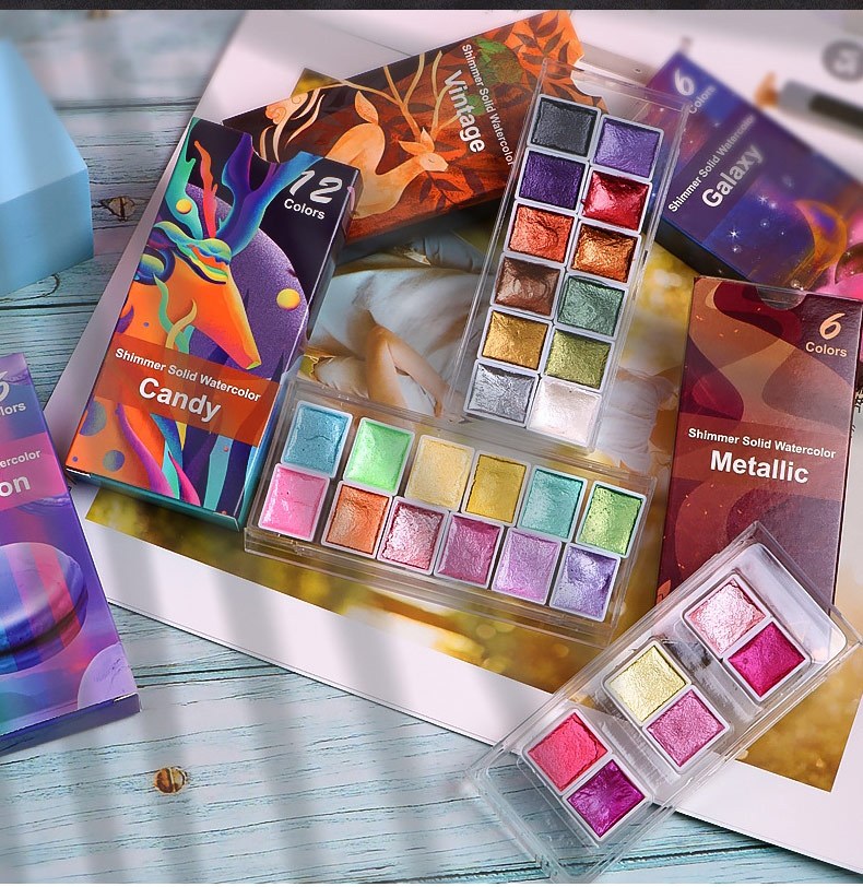 6/12 Colors Solid Watercolor Pigment Set Pigment - Temu United