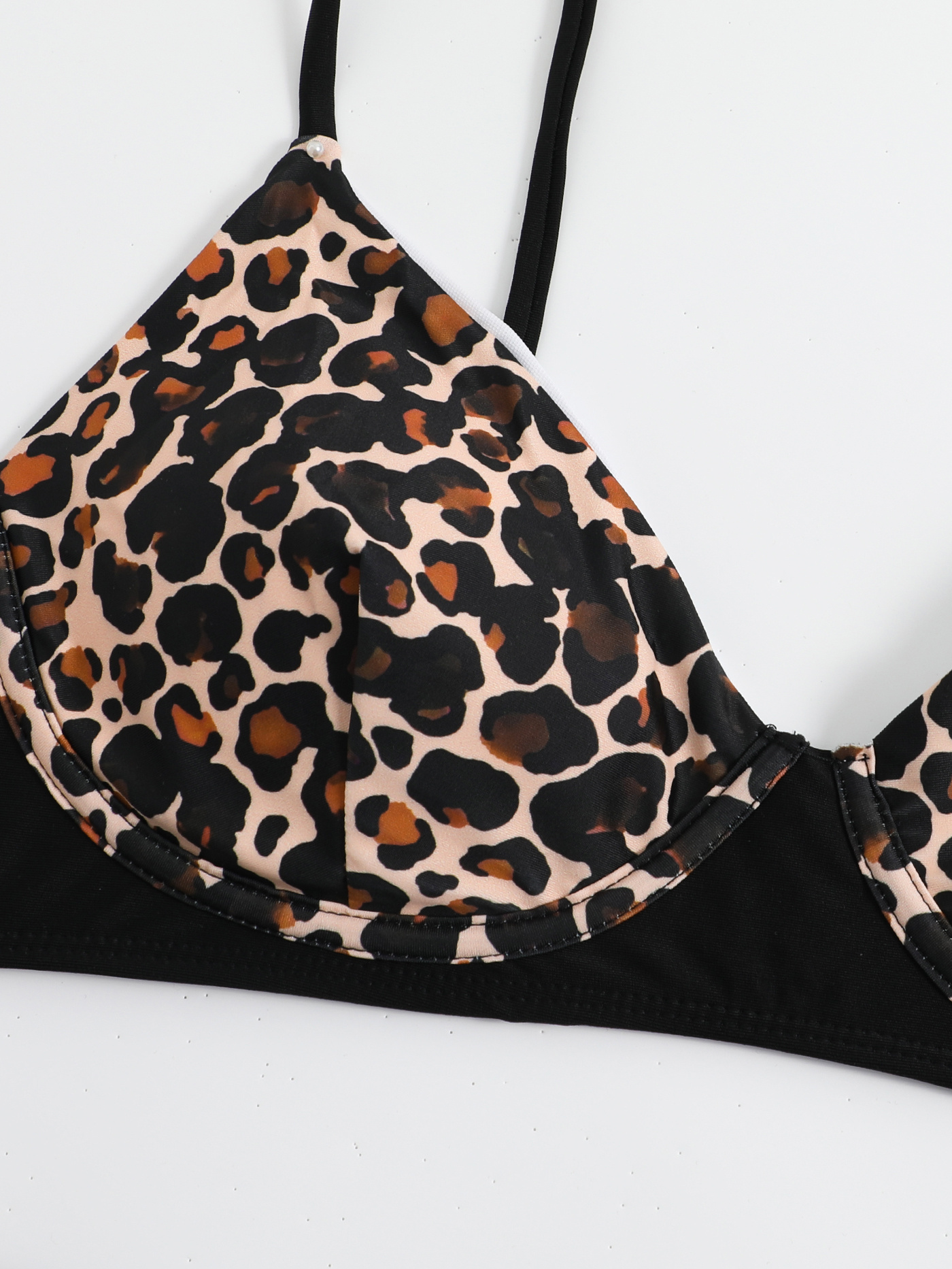 Plus Size Leopard Print Colorblock Bikini Set Women's Plus - Temu
