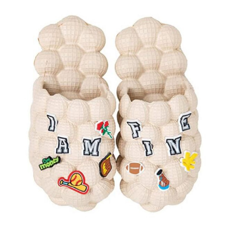 Women's Cartoon Cute Bubble Slides Slippers Slip Soft Bottom - Temu ...