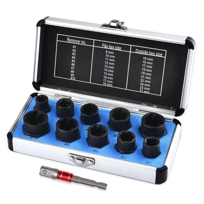 Shawty 11pcs Drive Impact Bolt Nut Remover Set 9 19mm Twist Socket ...