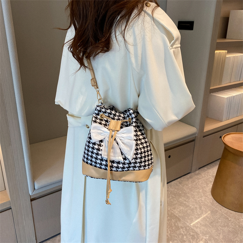 mini drawstring design bucket bag women's pattern bow - Temu Canada