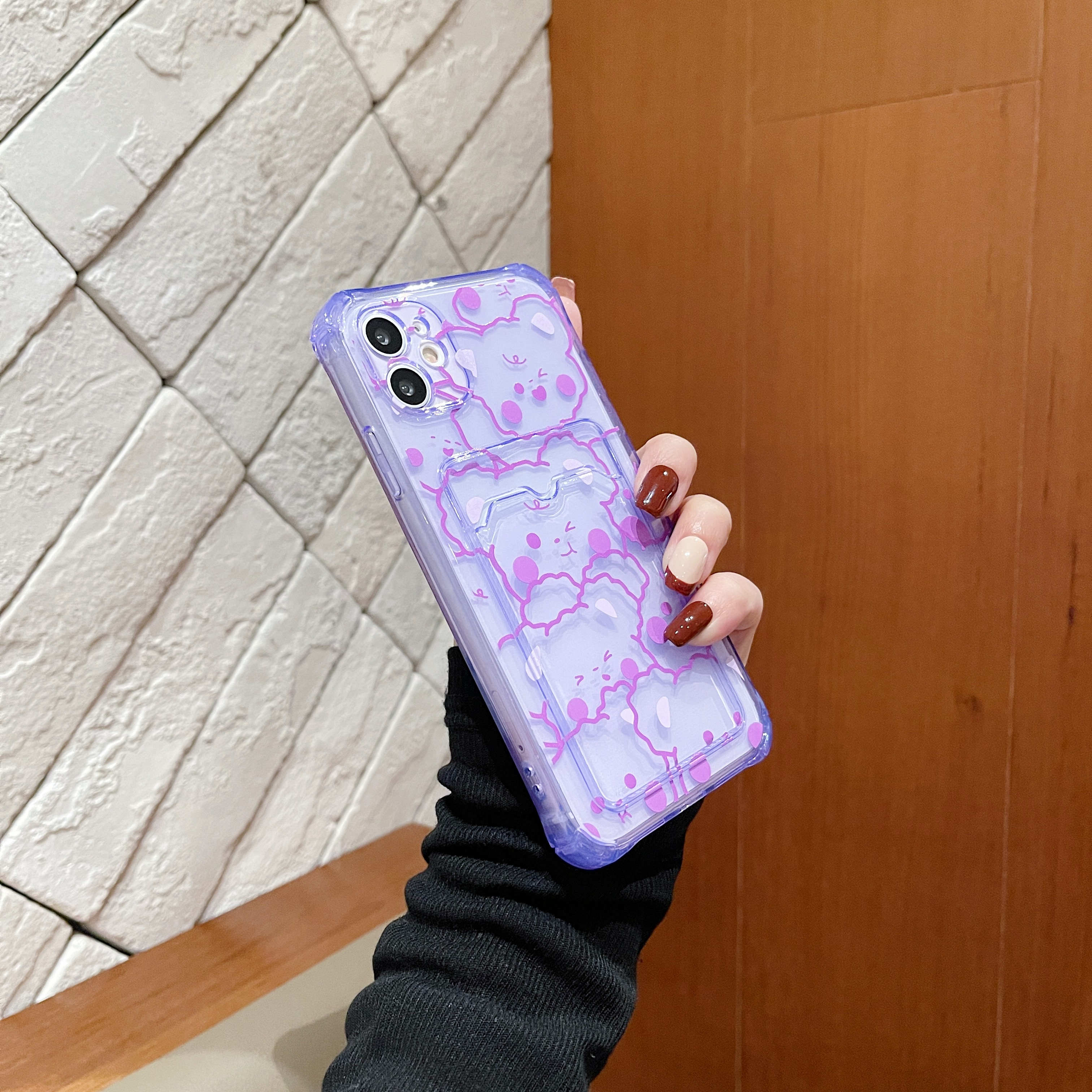 Cute Cartoon Bear Pattern Phone Case Perfect Iphone - Temu