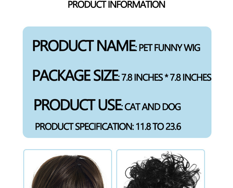 wig with bangs for cats and dogs cosplay and photo props - pet supplies ...