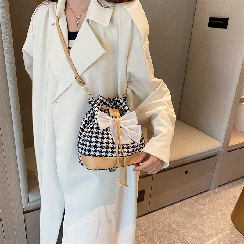 mini drawstring design bucket bag women's pattern bow - Temu New Zealand