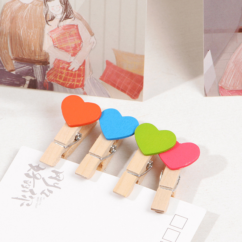 Wooden Christmas Clips Heart Love Wooden Mini Postcard Clips - Temu ...