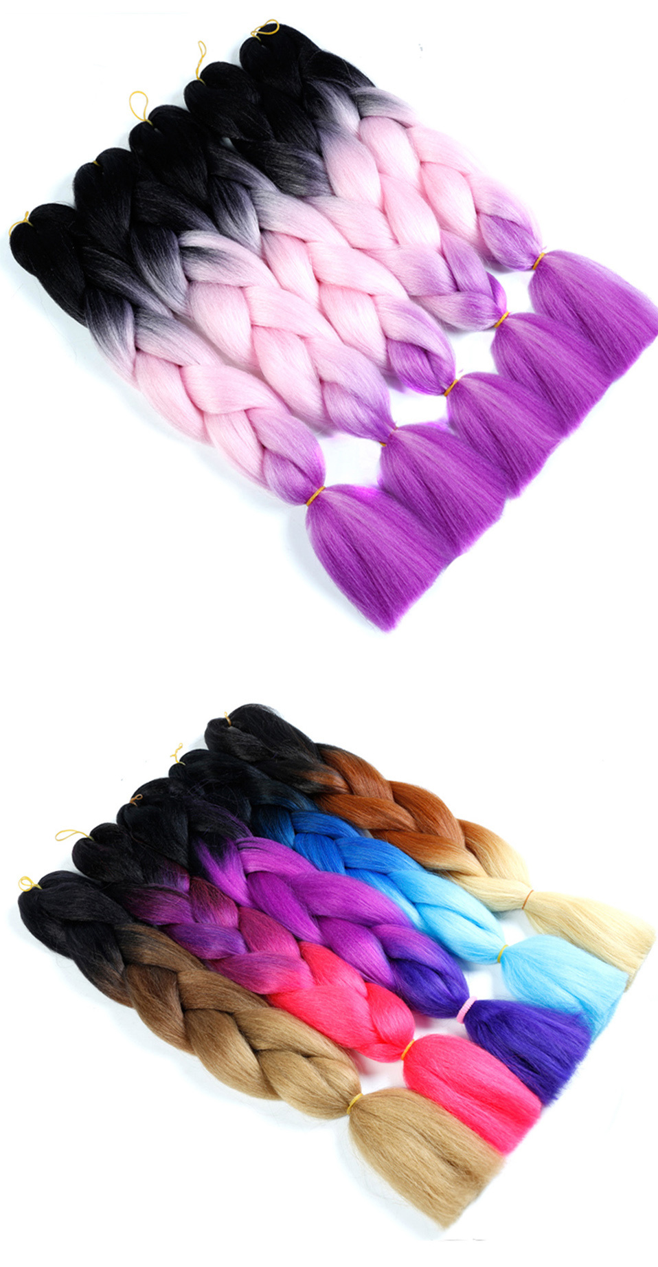 Ombre Color Synthetic Jumbo Braid Hair Extensions Women - Temu New Zealand