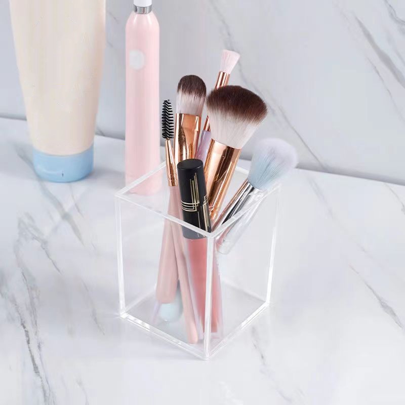1pc メイクブラシ収納バケツ透明 テーブル口紅メイク収納オフィスペンホルダー 374 283 Temu Japan