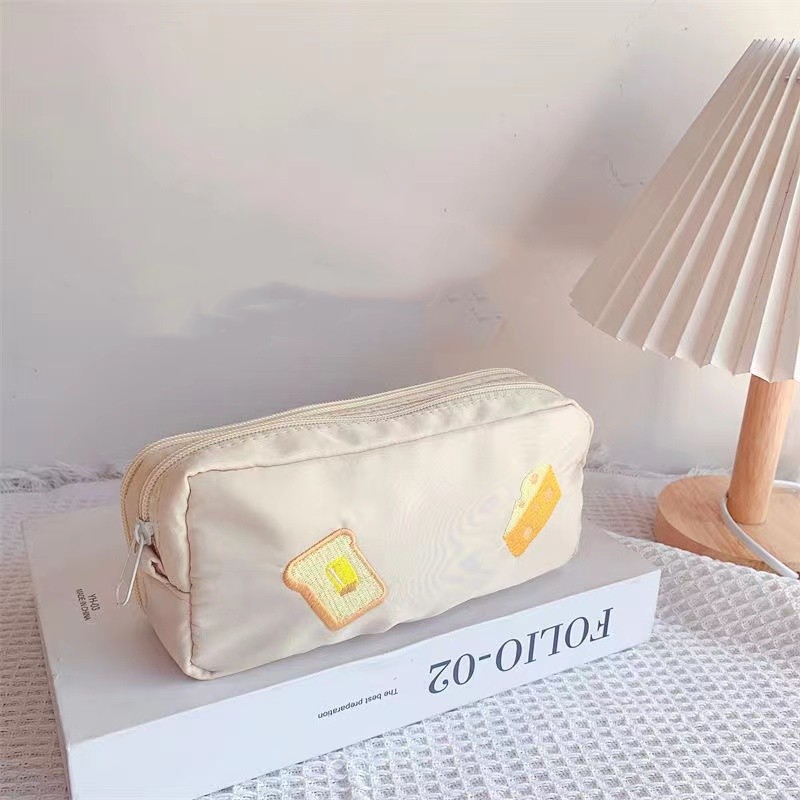 Creative Cheese Pencil Case Large Capacity Student Pencil - Temu