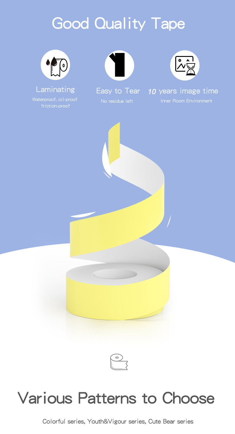 1roll l1 label translucent paper office labeling tape waterproof oil ...