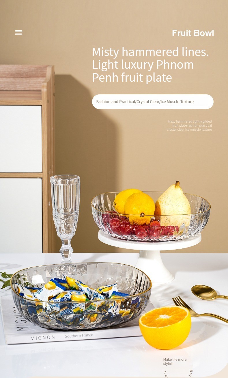 Golden Trim Serving Tray Simple Luxurious Fruit Plate - Temu
