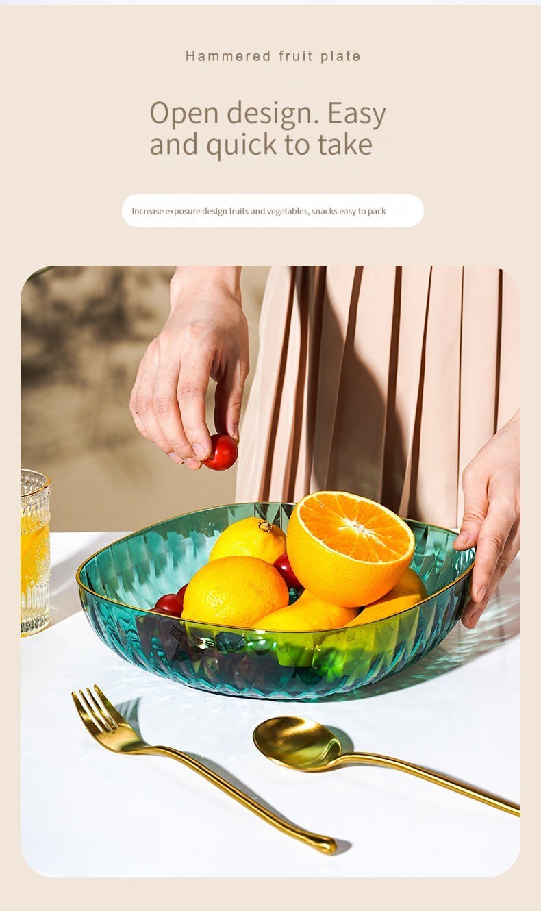 Golden Trim Serving Tray Simple Luxurious Fruit Plate - Temu