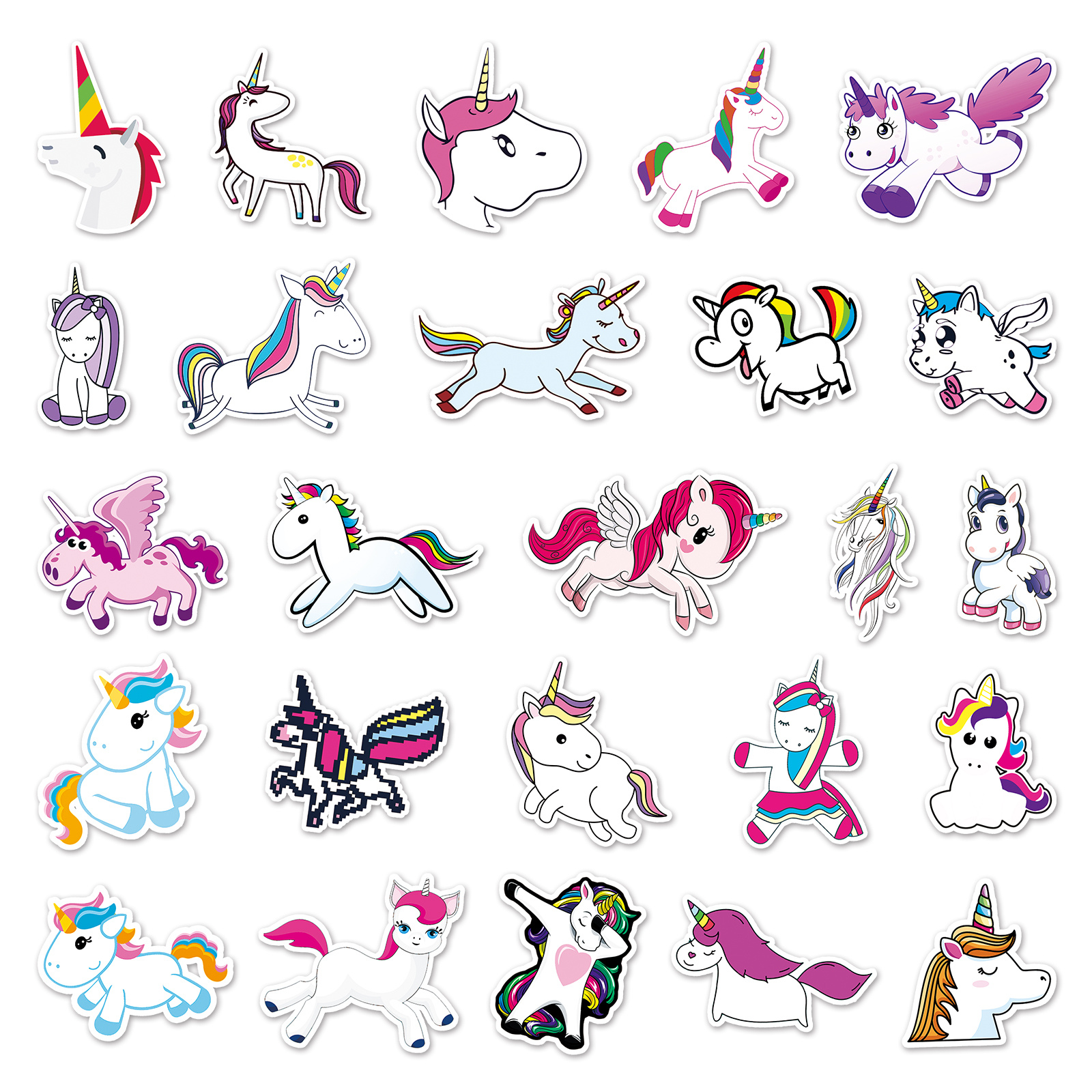 Rainbow Horse Cartoon Stickers Waterproof Stickers - Temu Ireland