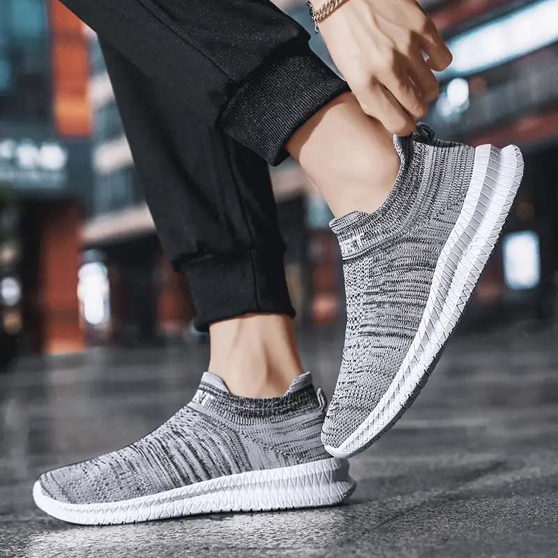 Mens Slip On Breathable Lightweight Running Shoes Outdoor Casual