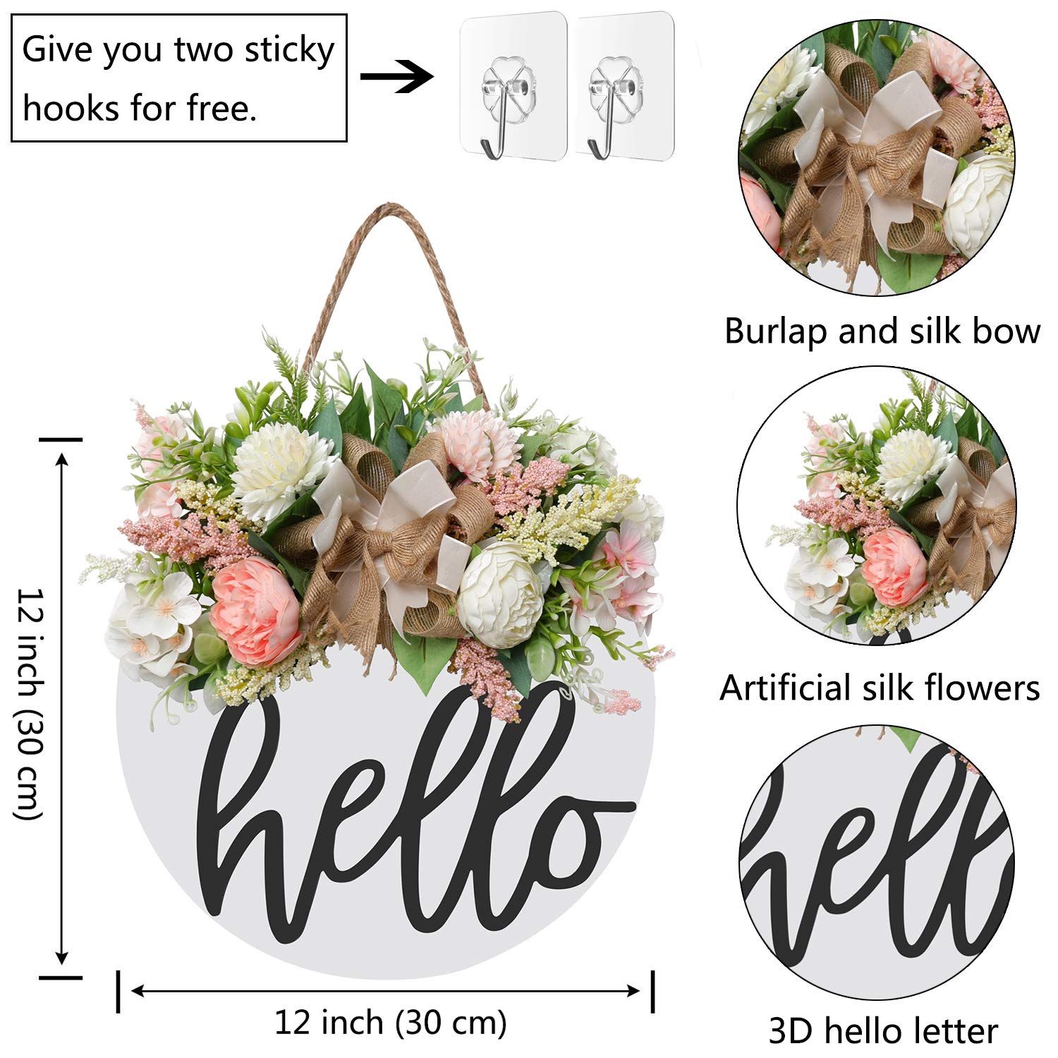 Welcome Sign Welcome Front Door Round Wooden Sign Hanging - Temu