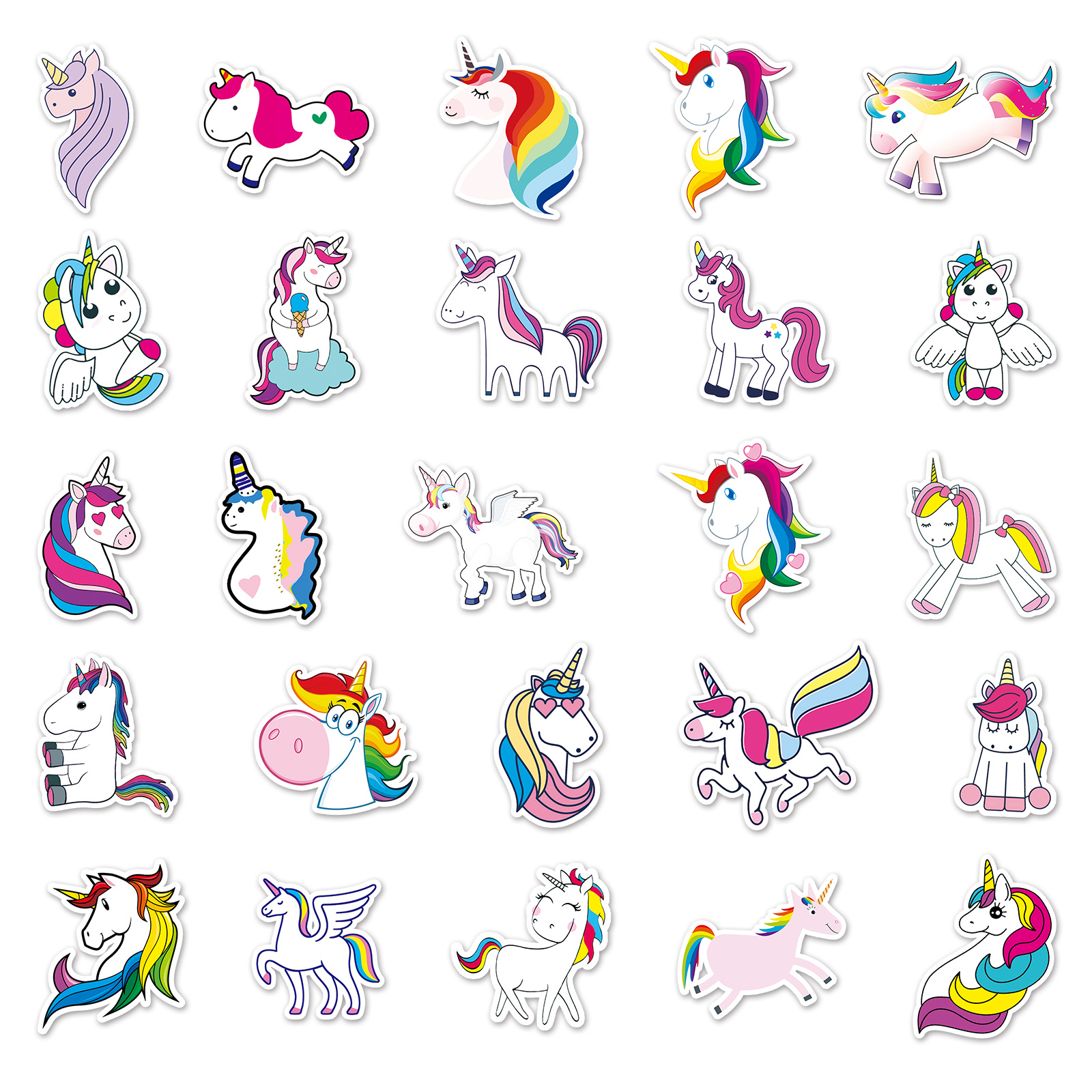 Rainbow Horse Cartoon Stickers Waterproof Stickers - Temu Ireland
